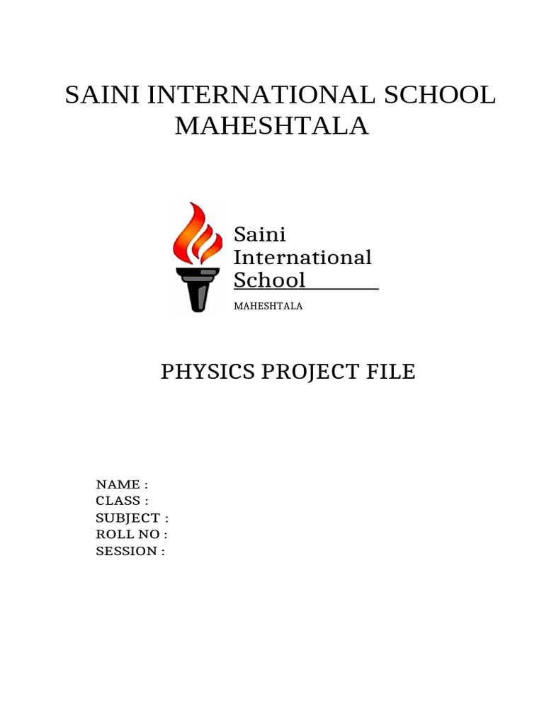 Physics Project File Sequence Class 11 | PDF