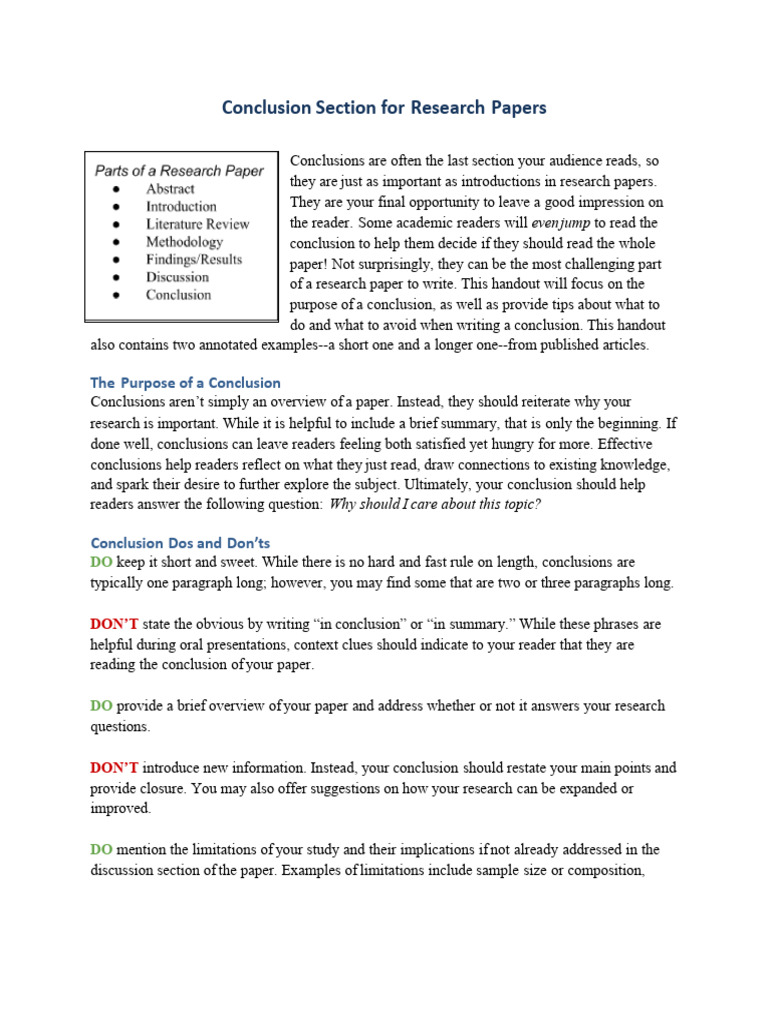 Conclusion Section For Research Papers | PDF | Conceptual Model | Design