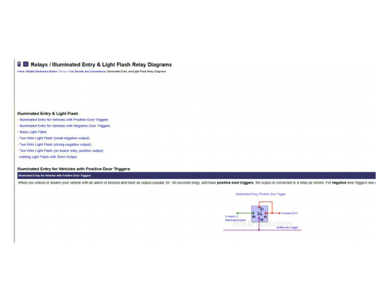 Relays Illuminated Entry & Light Flash Relay Diagrams 1 | PDF