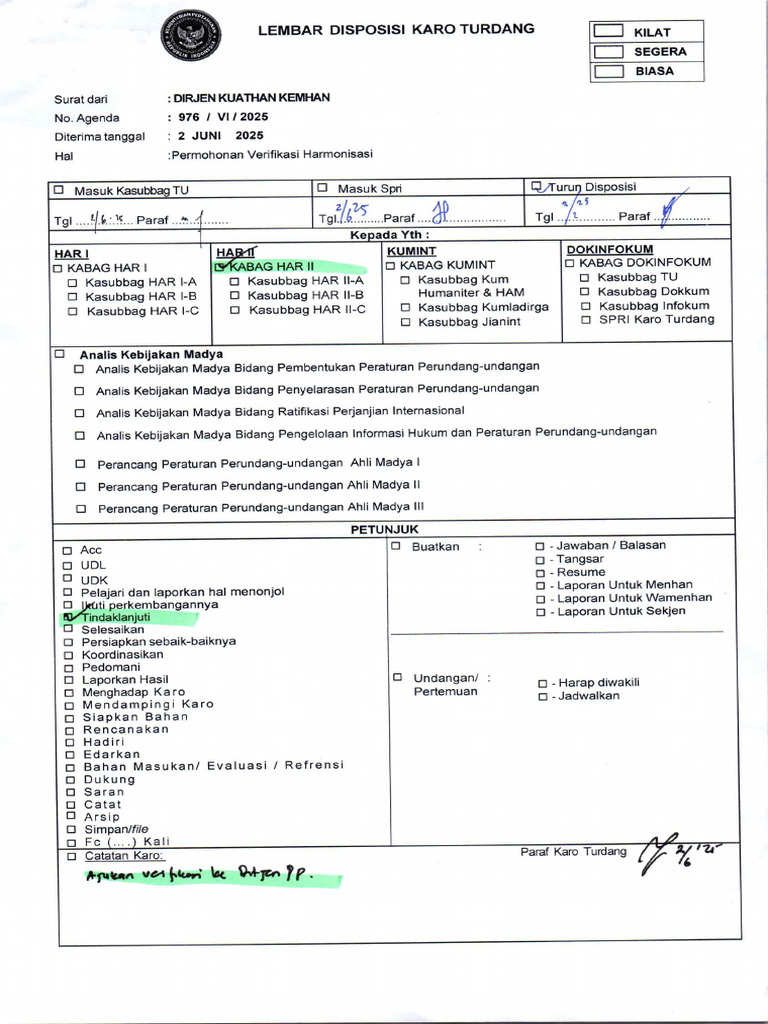 Hal 3 Dispo Karo Hon Ver B - 1681 | PDF