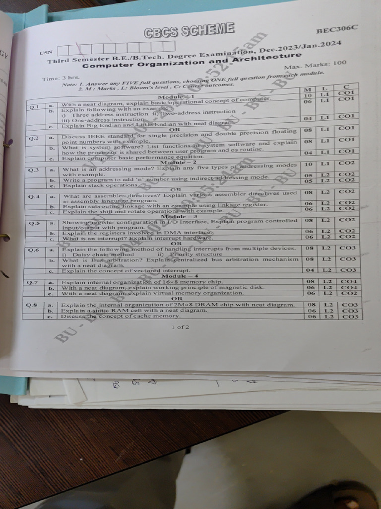 Model Question Papers COA | PDF