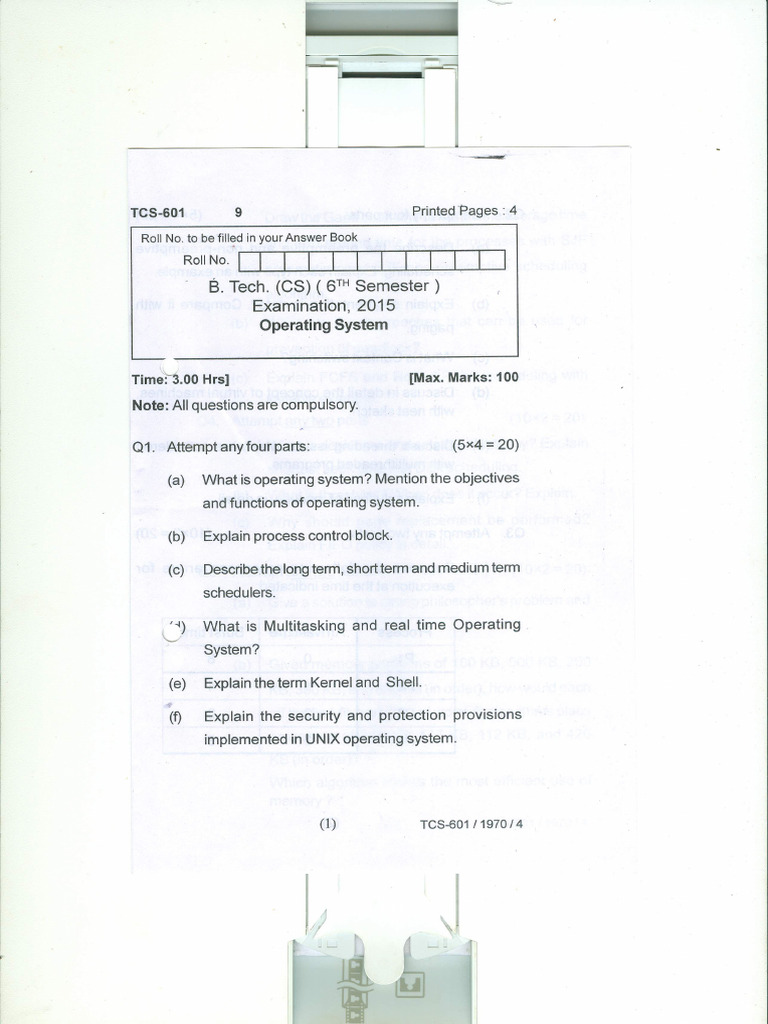 CSE VI Operating System | PDF
