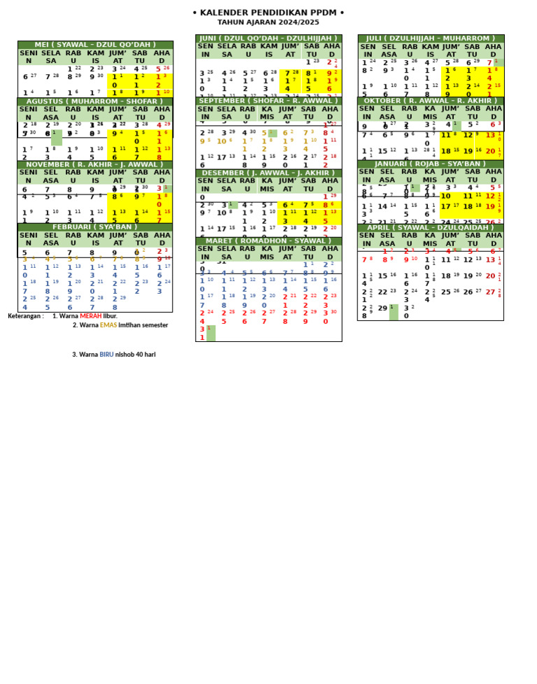 Kalender Pendidikan | PDF