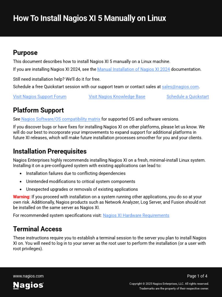 Installing Nagios XI Manually On Linux | PDF | Software | Operating System