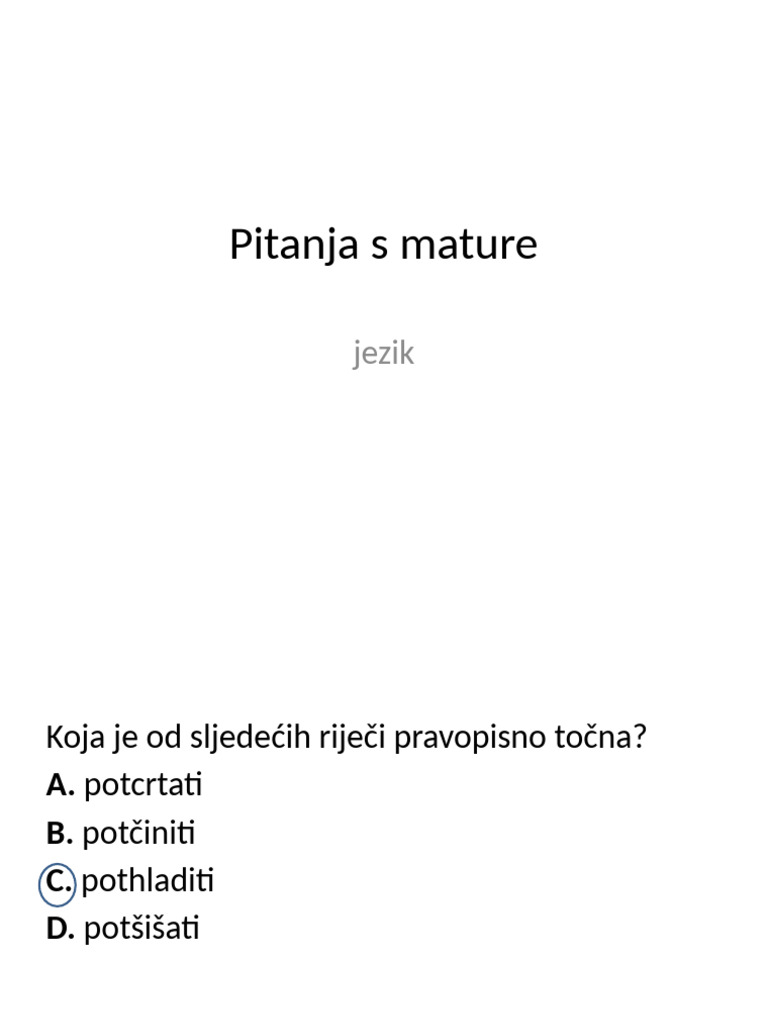 Pitanja S Mature 2020 Jezik | PDF