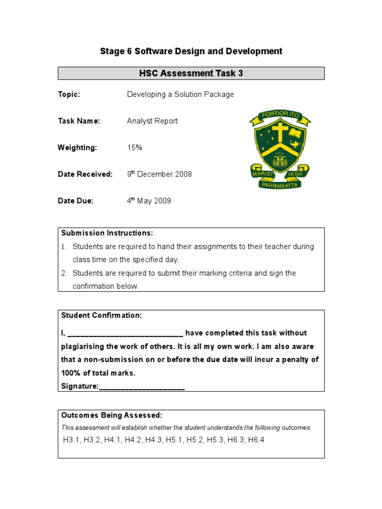 HSC Software Design Task | PDF | Feasibility Study | Algorithms