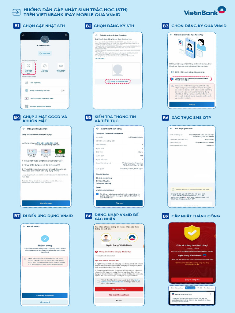 HD Cập Nhật STH Trên VietinBank IPAy Mobile Qua VNeID-FIX | PDF