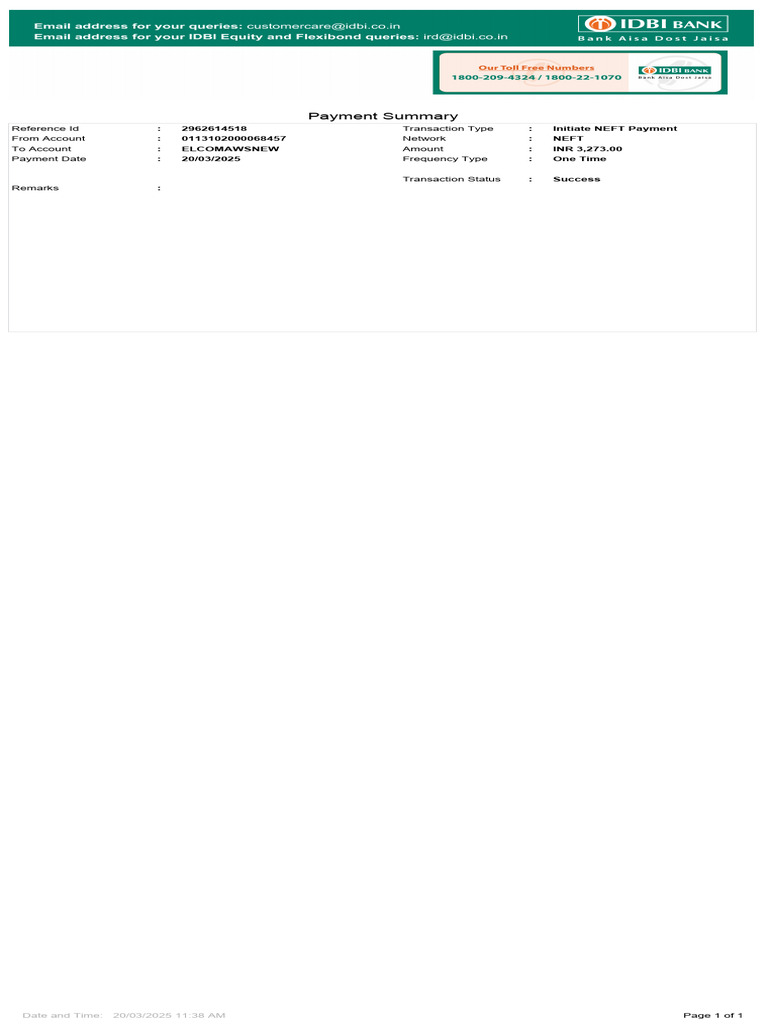 NEFT Payment Summary - March 2025 | PDF