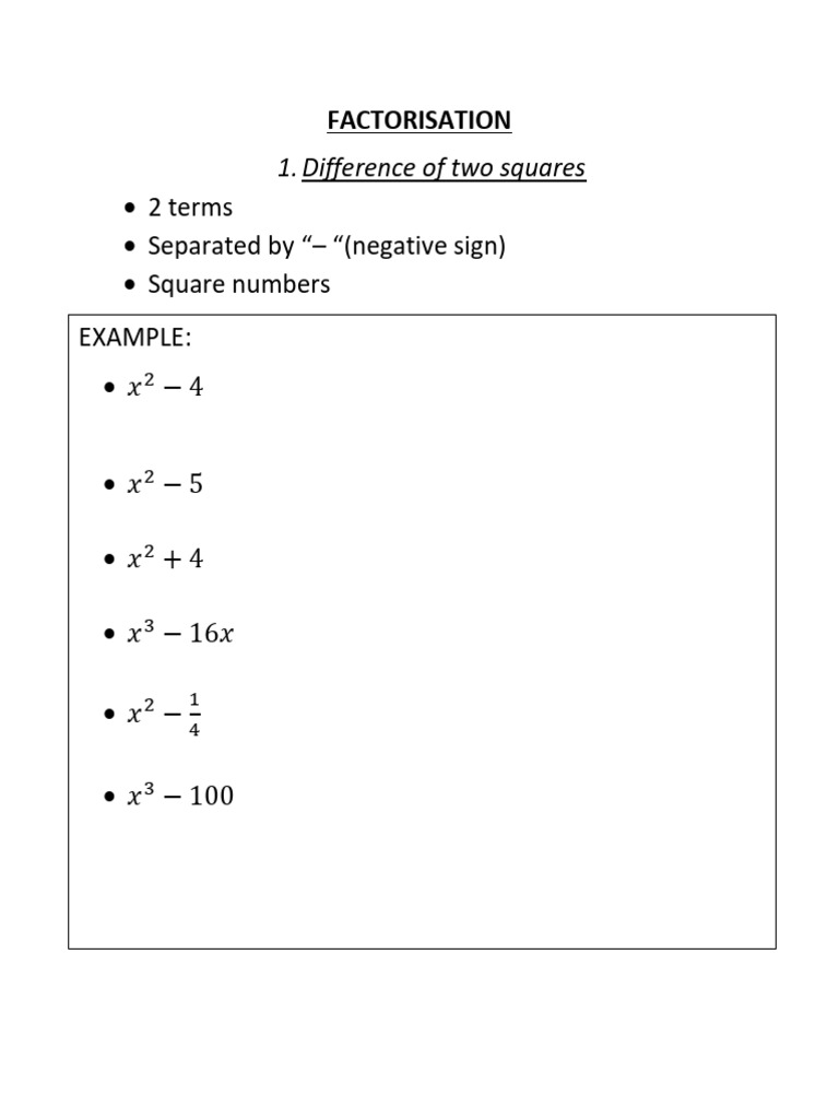 Lesson 6 Factorisation | PDF