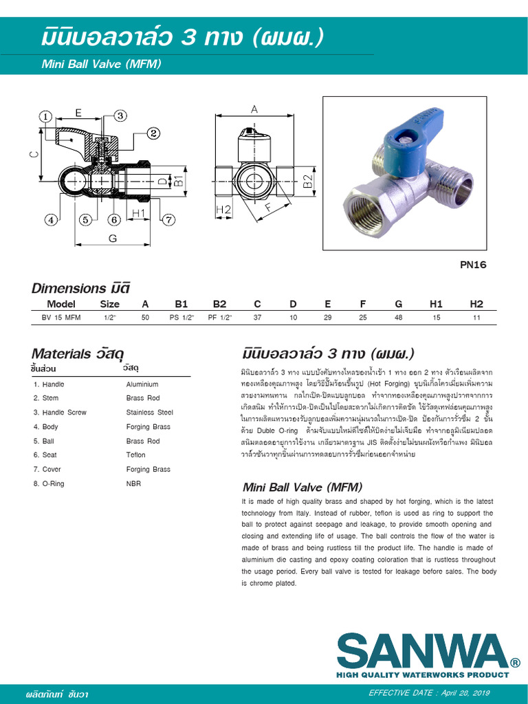 Catalog MiniBall Valve 3 WAY 1 VALVE (MFM) 2024 | PDF