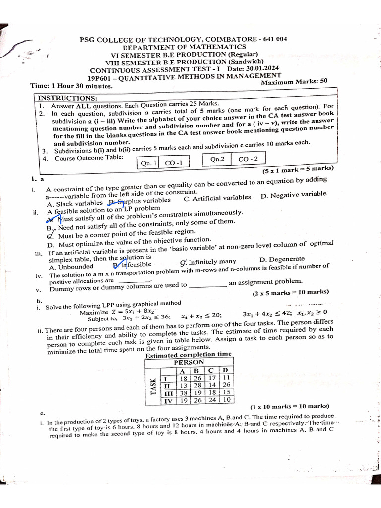 Previous year QPs | PDF