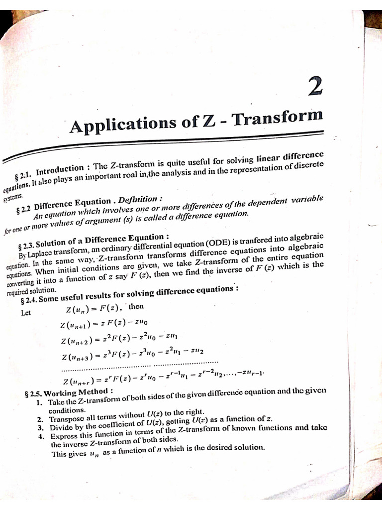 Application of Z Transform | PDF