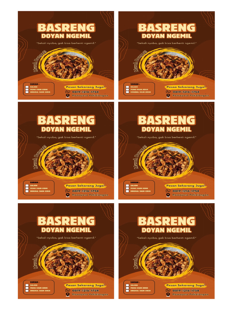 Basreng Doyan Ngemil | PDF