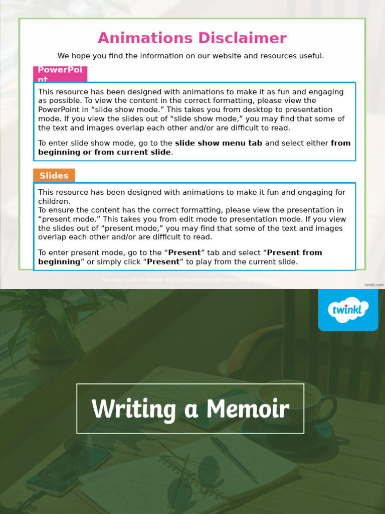 Writing A Memoir Activity For 6th 8th Grade Us e 1730435660 | PDF ...