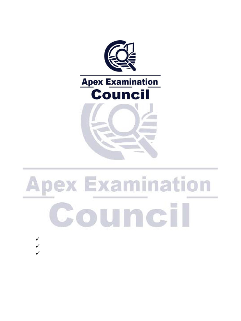 Apex Examination Council 2025 Ent 1 | PDF | Entrepreneurship | Business