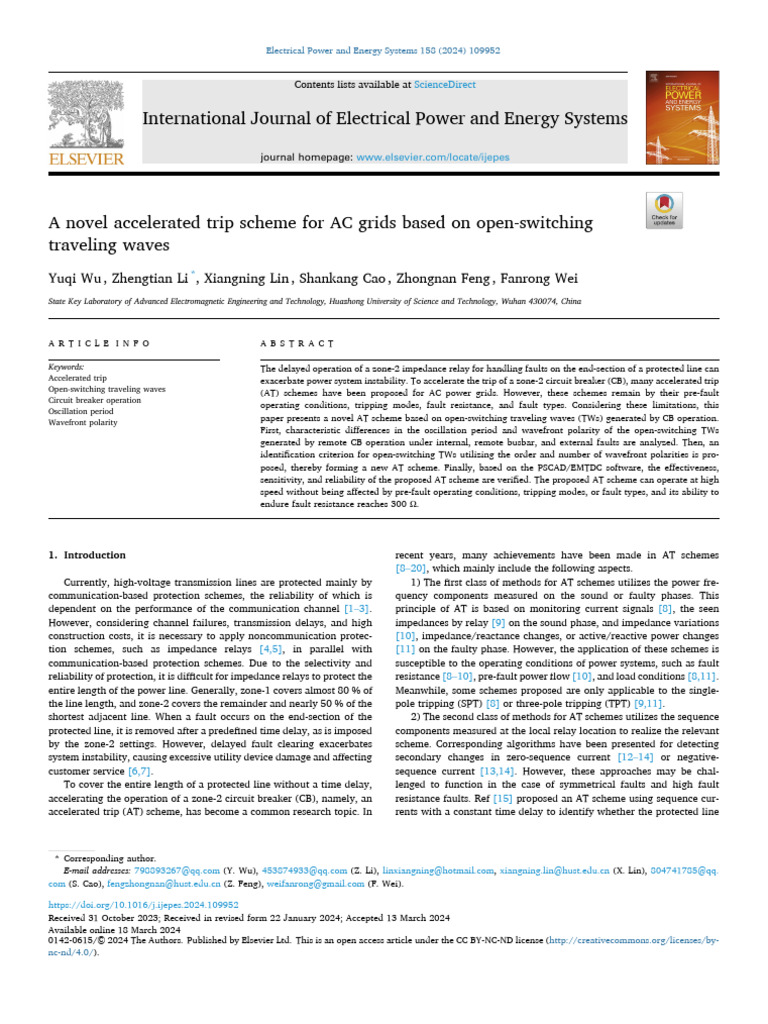 1 s2.0 S014206152400173X Main | PDF | Electrical Impedance | Relay
