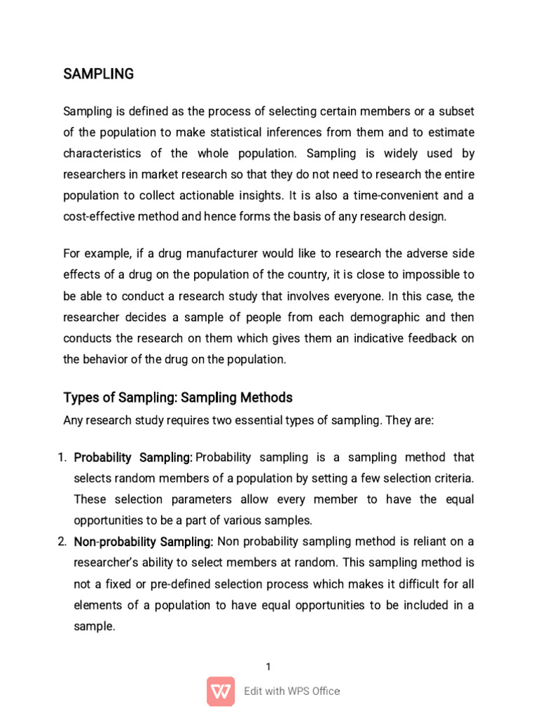 Types of Sampling Methods Explained | PDF | Sampling (Statistics ...