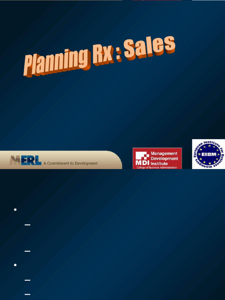 Planning RX To Sales For Med Reps | PDF | Pharmacy