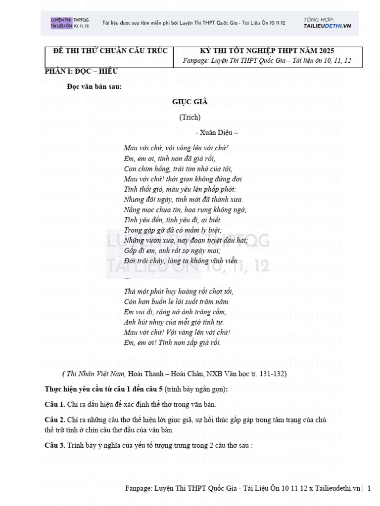 Đề Thi Văn THPT | PDF