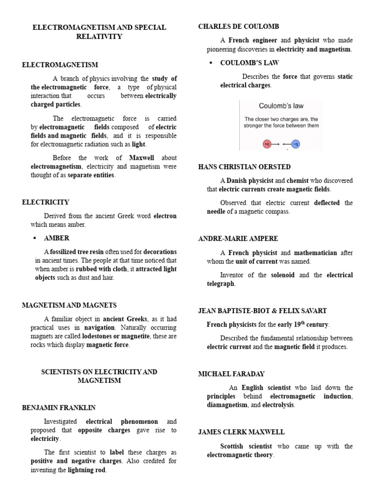 Electromagnetism and Special Relativity | PDF | Electromagnetism ...