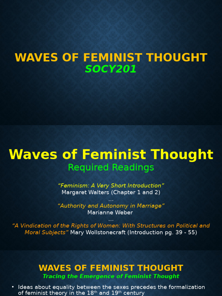 Waves of Feminist Thought - Lecture Slides | PDF | Gender Studies ...