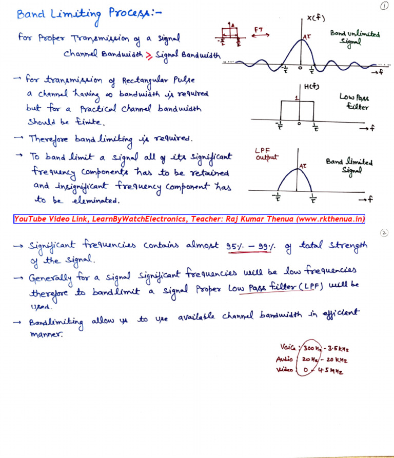 05 Band Limiting Process | PDF | Electrical Engineering | Control Theory