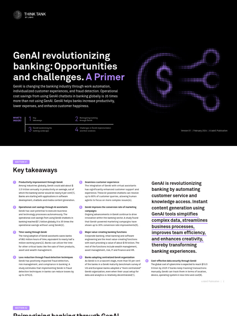 Genai Revolutionizing Banking Opportunities and Challenges | PDF | Artificial Intelligence ...