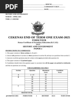 Form 2 History Exam Questions 2024 | PDF | Stone Age