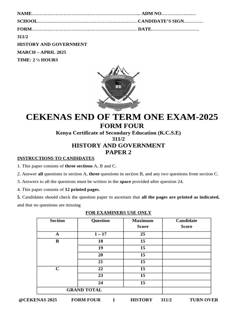 HISTORY PAPER 2 | PDF