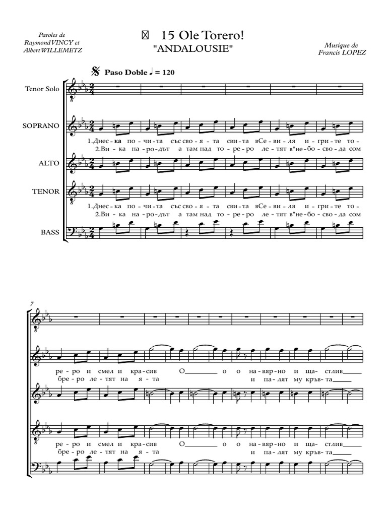 15 Ole Torero! Choir - Full Score | PDF