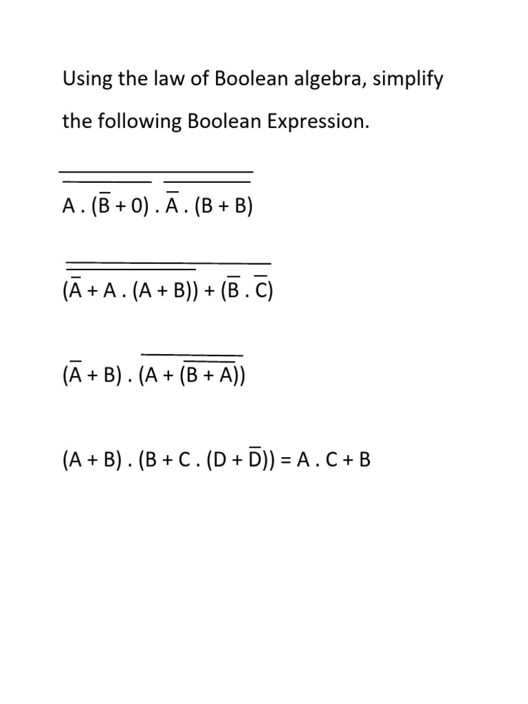 Using The Law of Boolean Algebra | PDF