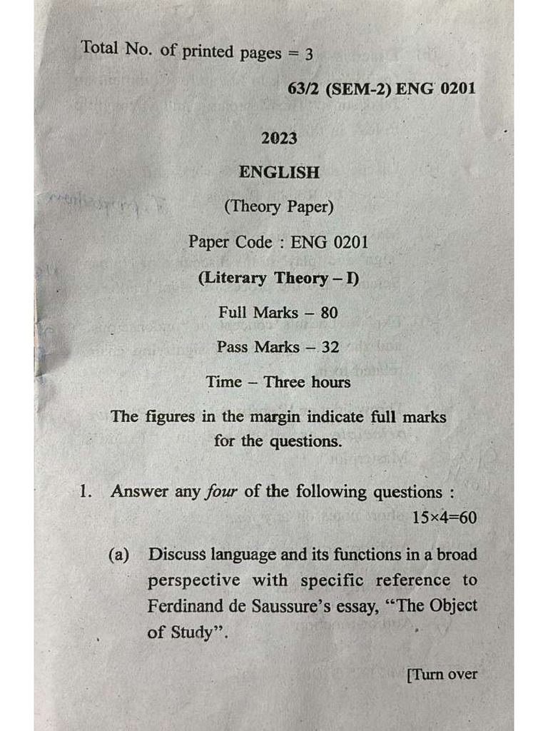 2nd Semester 2023 Question Paper | PDF