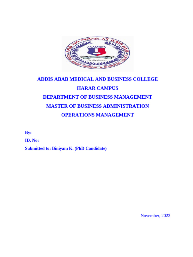 AAMC MBA Individual Assignment 2 | PDF | Operations Management | Forecasting