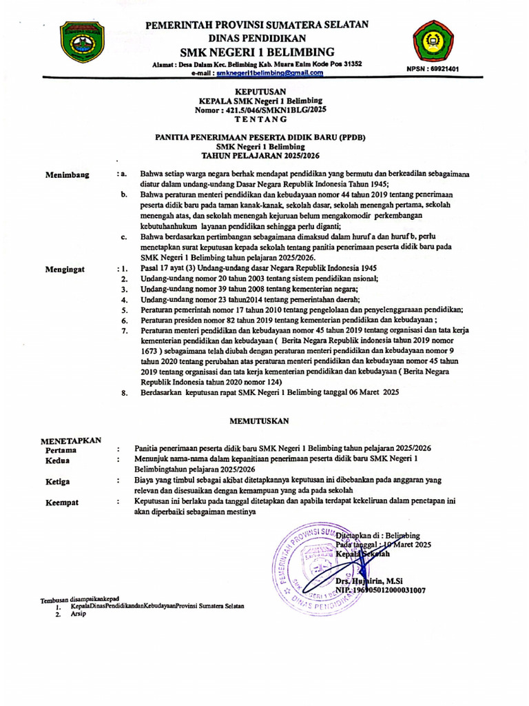 SK PPDB 2025-1 | PDF