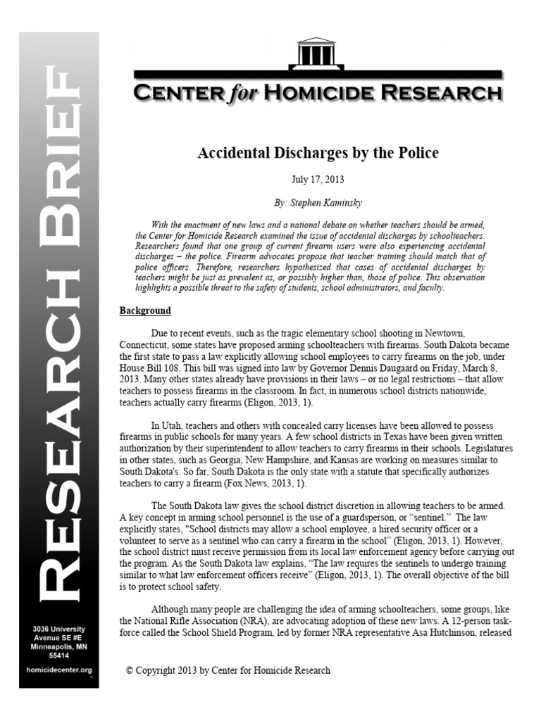 Police Accidental Discharges Analysis | PDF | Police | Concealed Carry ...
