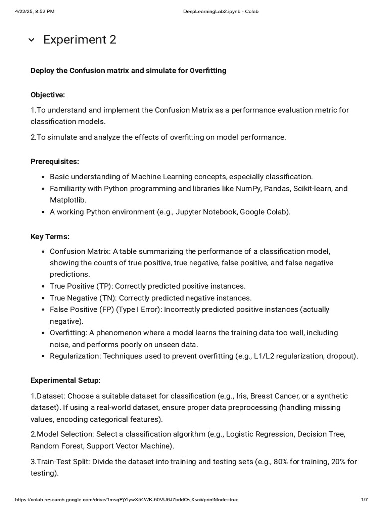 DeepLearningLab2.Ipynb - Colab | PDF | Accuracy And Precision | Statistical Classification