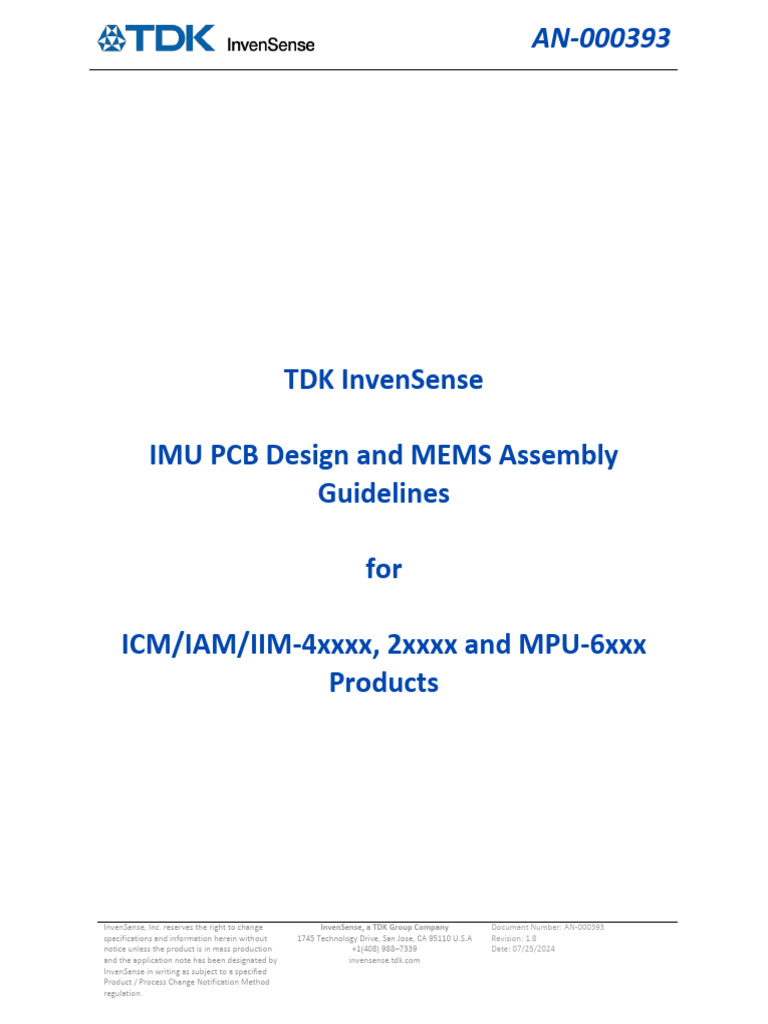 An 000393 - TDK InvenSense IMU PCB Design and MEMS Assembly Guidelines ...