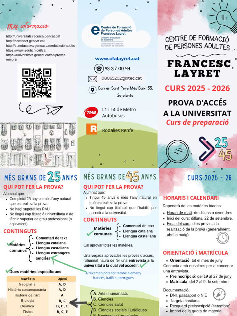Triptic Accés PAU 2025 - 26 | PDF