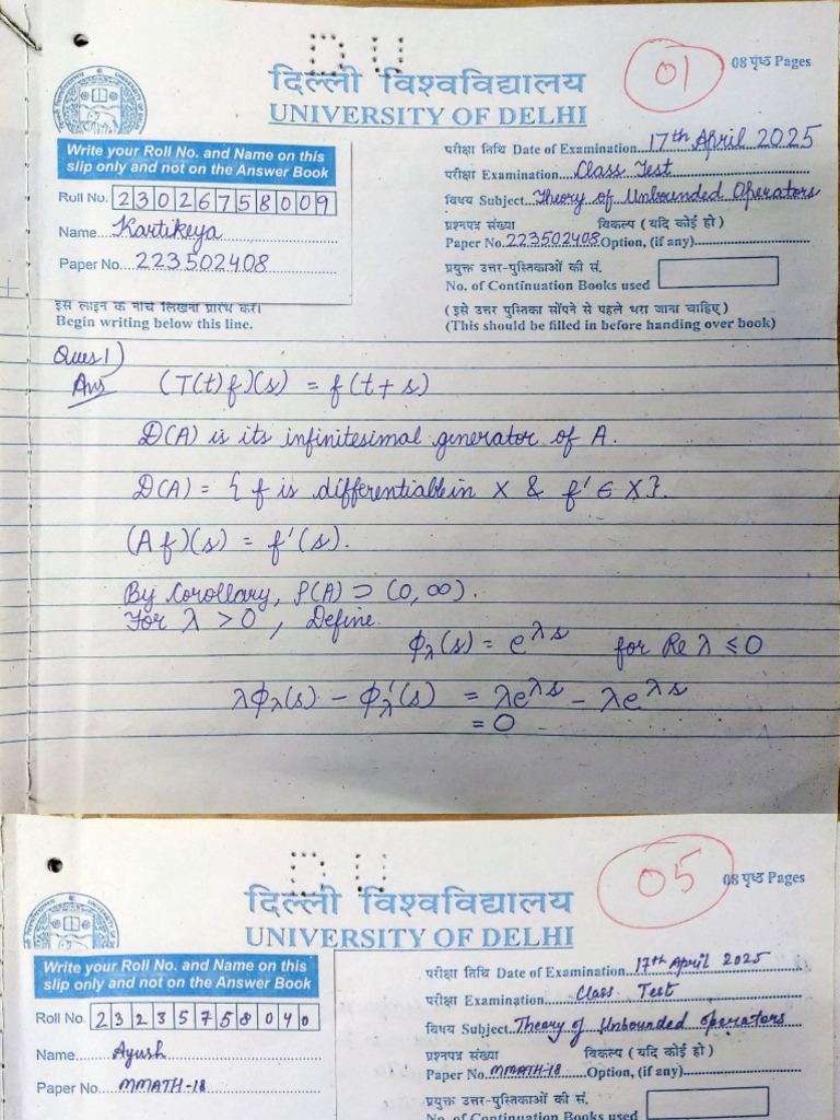 Retest Marks - Unbounded Operators | PDF