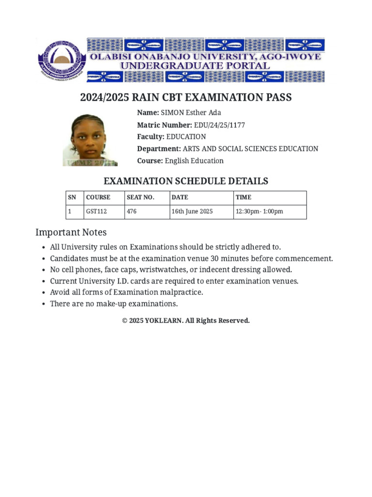 Examination Pass | PDF