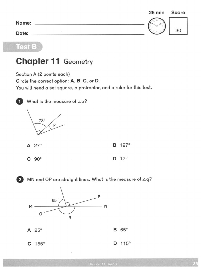 Math Test CH 11 Test B | PDF