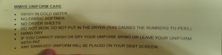 Washing Instructions For Uniform | PDF
