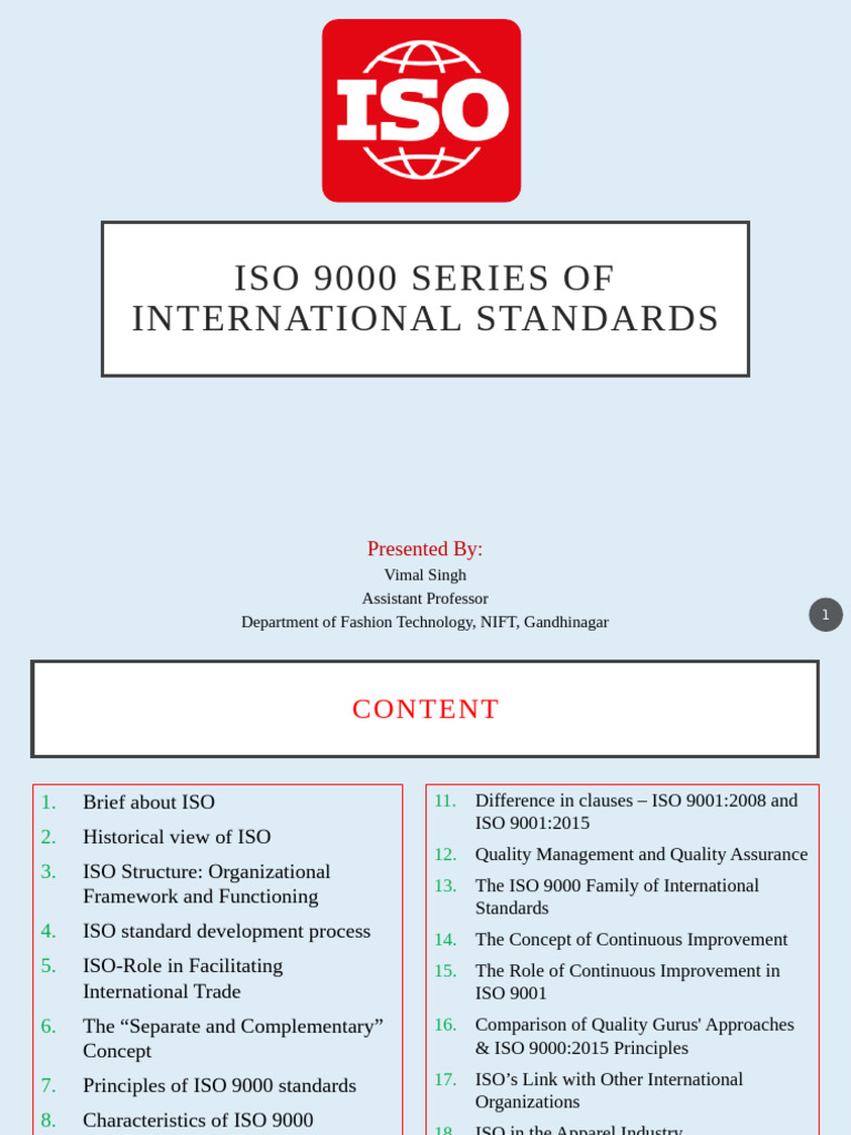Session 3.1 - IsO 9000 Series of International Standards | PDF ...