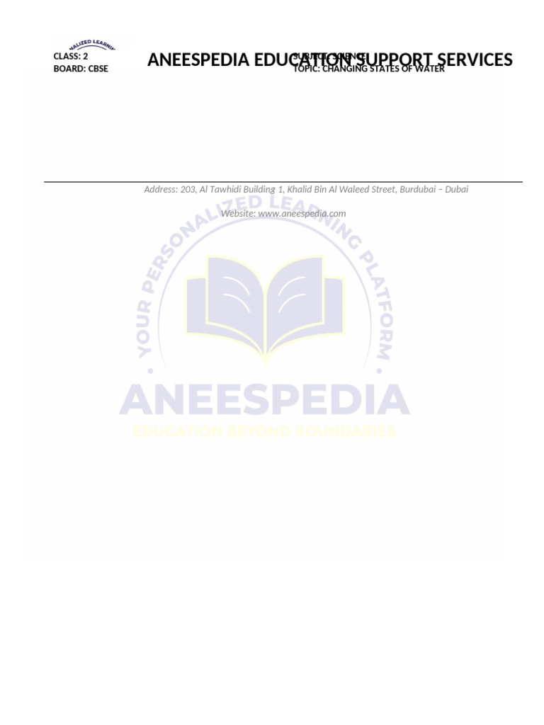 2 Cbse Science - Changing States of Water | PDF