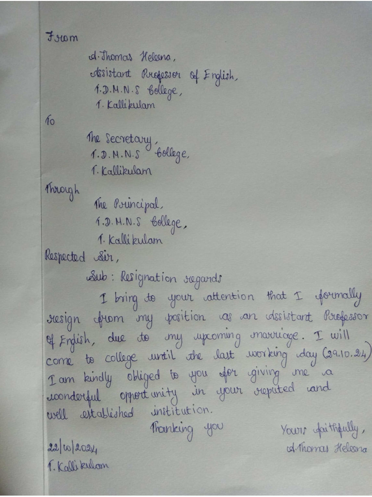 Resignation Letter & Experience Certificate Letter | PDF