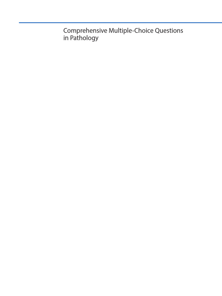 Comprehensive Multiple Choice Questions | PDF | Medical School | Pathology