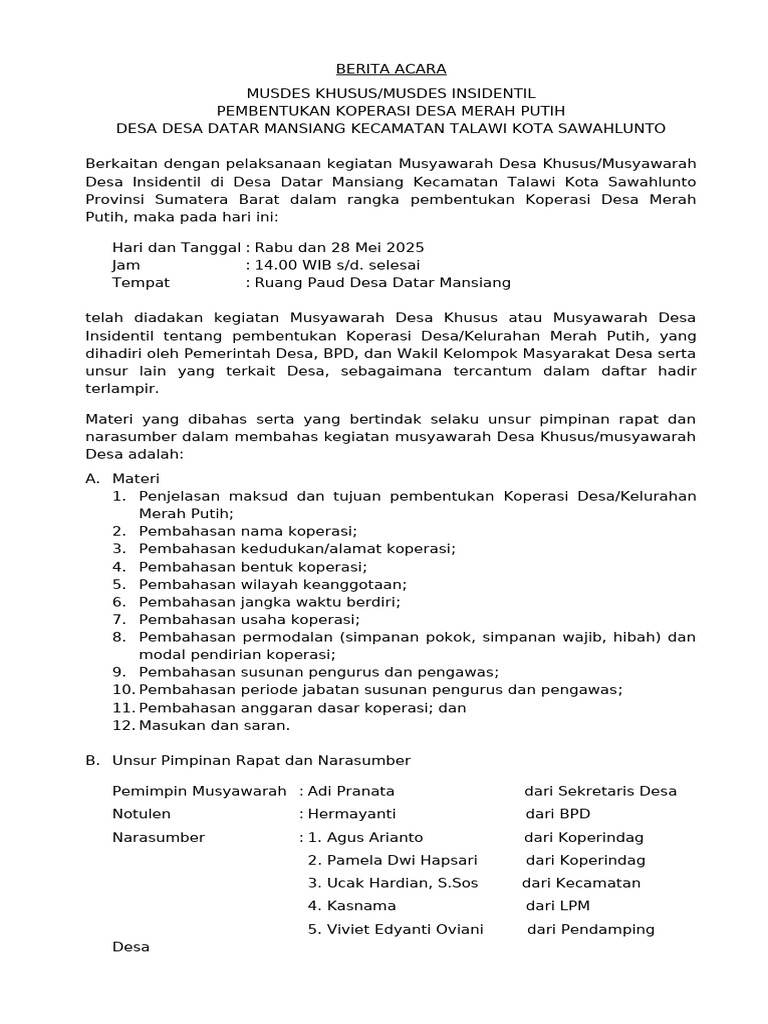 Notulen Rapat Sosialisasi KMP | PDF