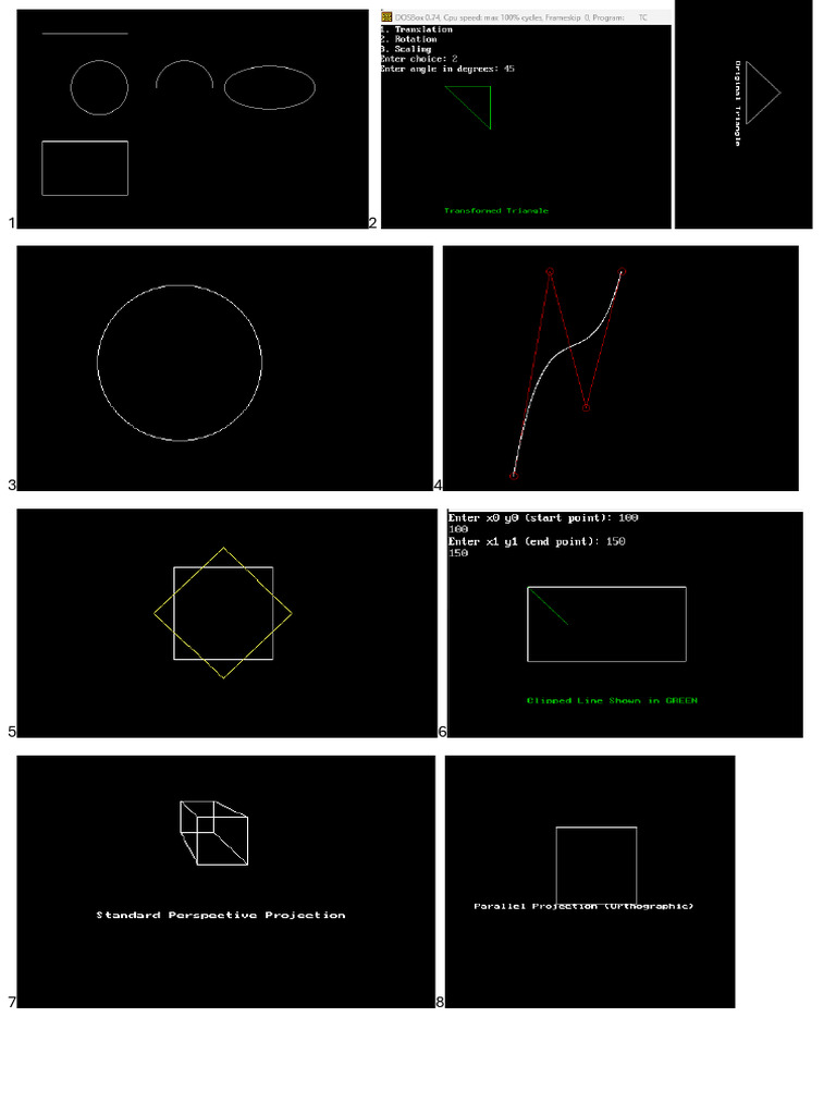 Computer Graphics Pratical Output | PDF