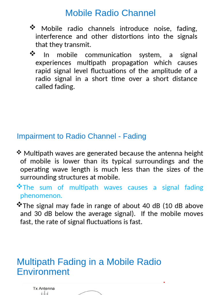 Wireless Communication Multipath Radio Channel | PDF | Radio | Radio ...