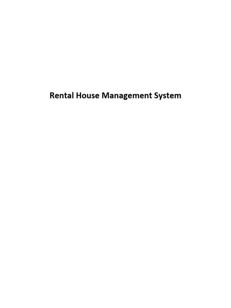 Rental House Management System | PDF | Lease | Leasehold Estate